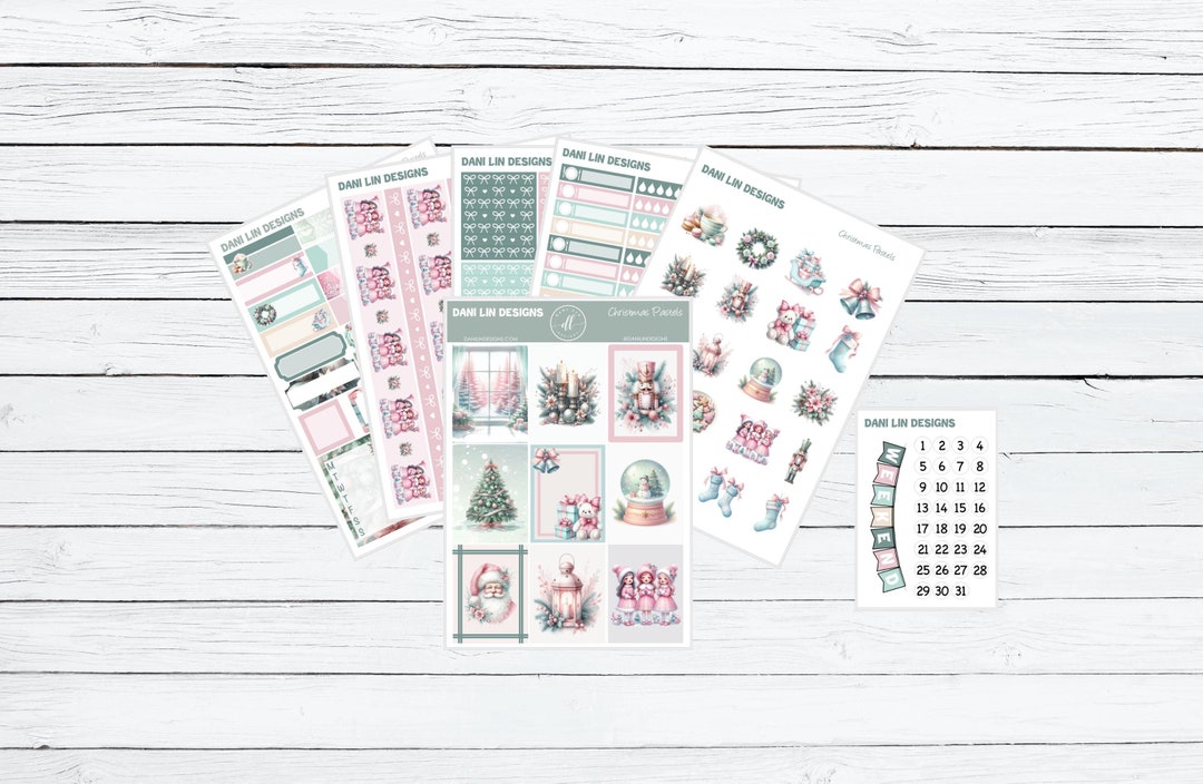 Christmas Pastels Planner Sticker Kit | Christmas Stickers | Weekly ...