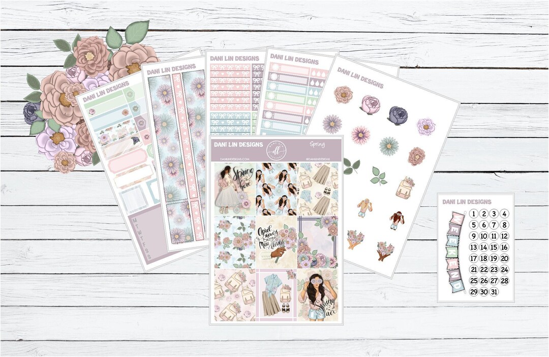 Spring Planner Sticker Kit Spring Stickers - Etsy