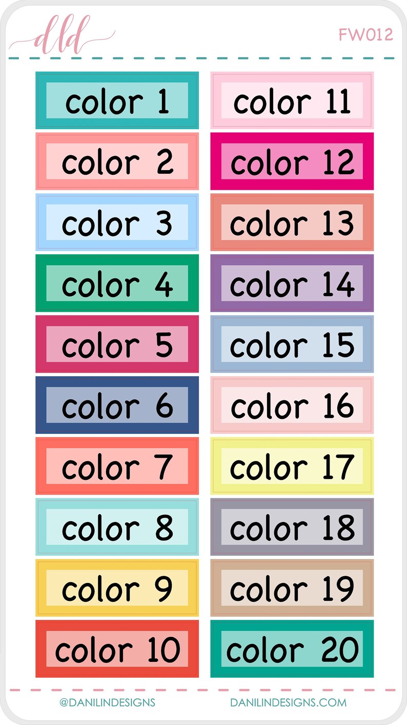 Functional Colorful Quarter Boxes - Weekly | Planner Stickers ...