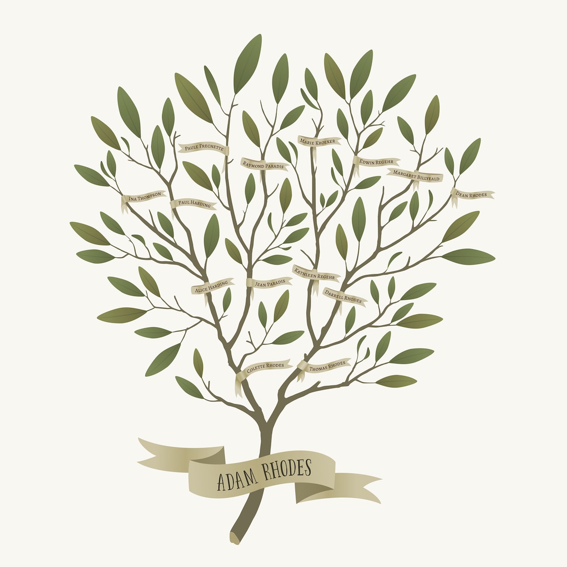 Family Tree Personalized Olive Tree Customizable Branches - Etsy