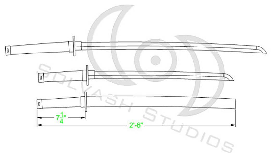 Wakizashi Cosplay Prop Template - Etsy Australia