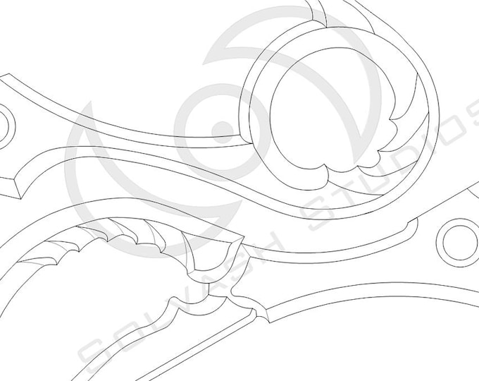 Kill La Kill Ryuko Matoi Prop Scissor Blade Pattern Template - Etsy