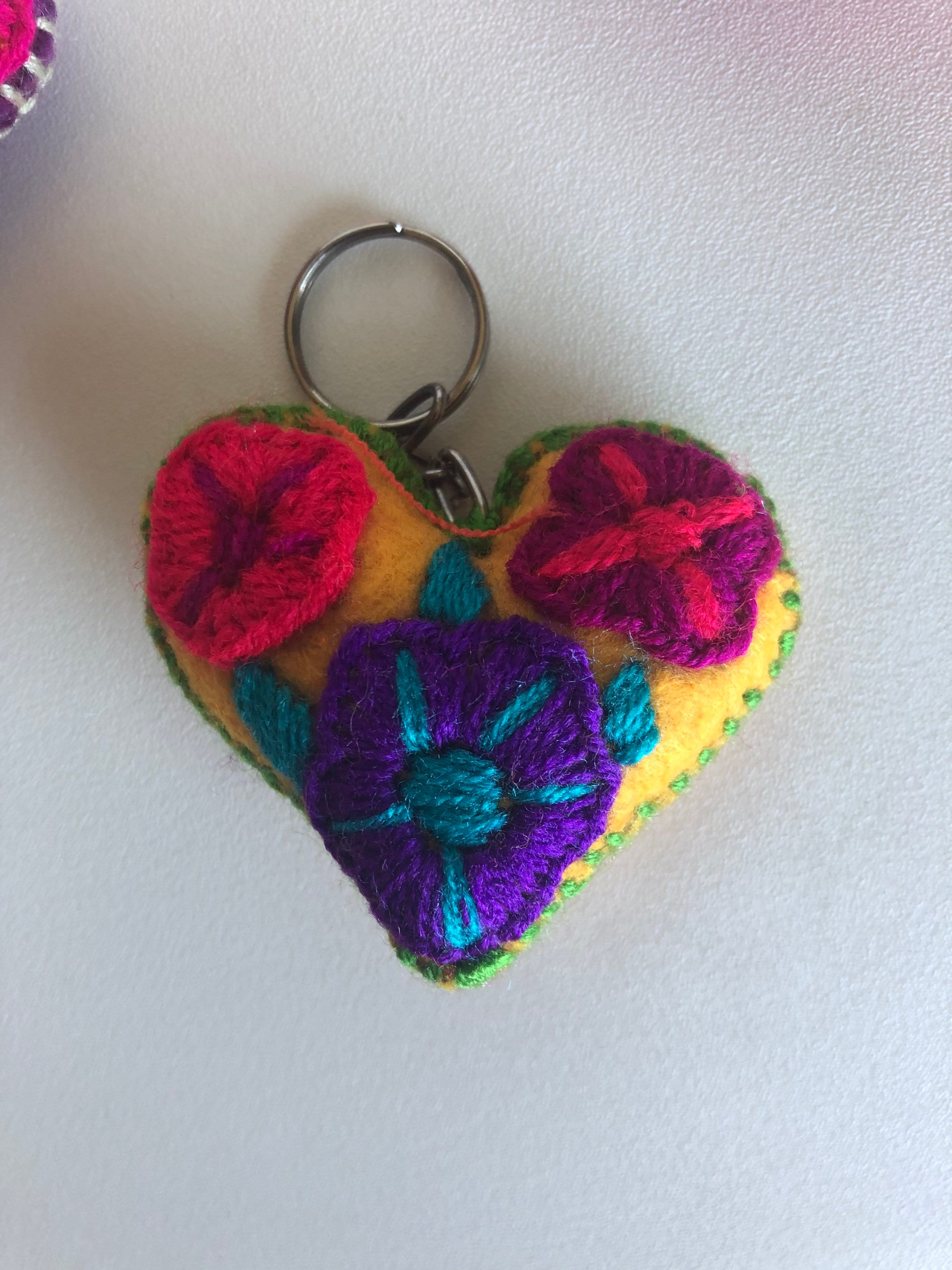 Unique Embroidered Heart Keychain Valentine - Etsy Sweden