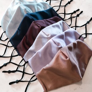 NEW Solid Color Sheen Face Mask Stylish Reusable silky - Etsy