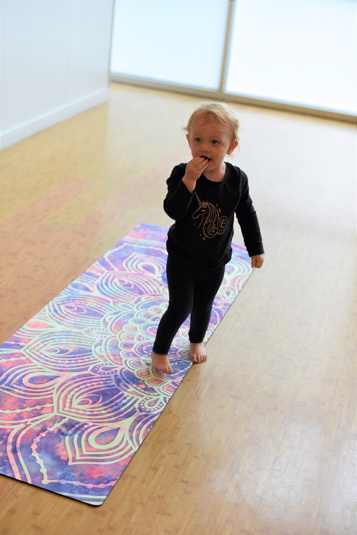 Cosmic Mandala Yoga Mat - Thick Yoga Mat, Microfiber Suede & Natural ...