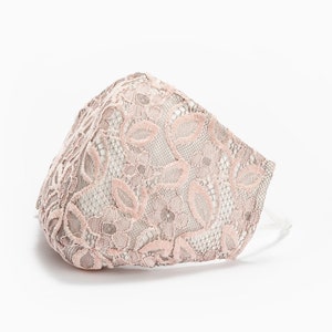 Pink Floral Lace Face Mask Stylish Reusable Face Mask Special Occasion ...