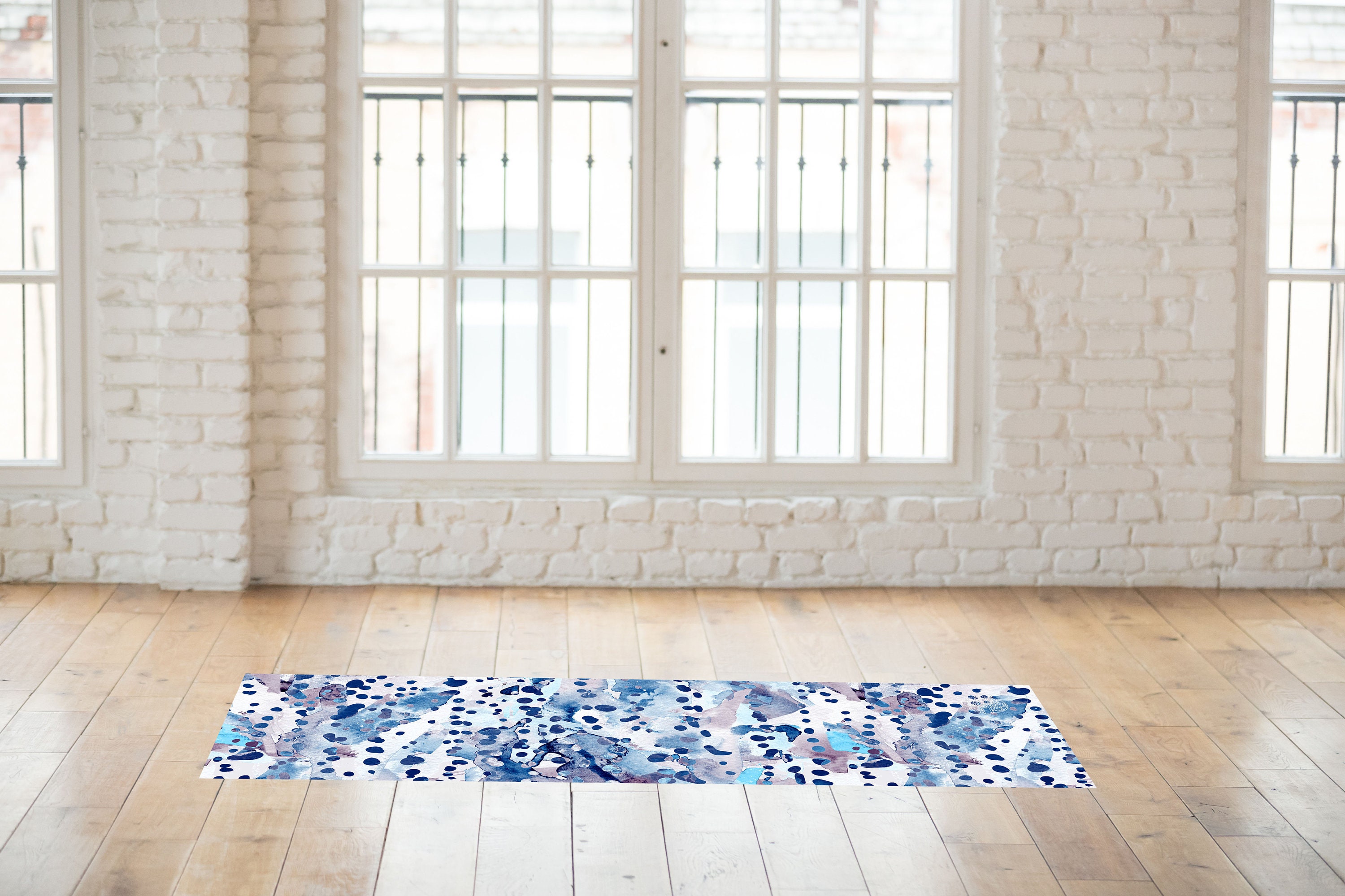 Indigo Splatter Print Yoga Mat Thick Yoga Mat Hot Yoga Mat | Etsy