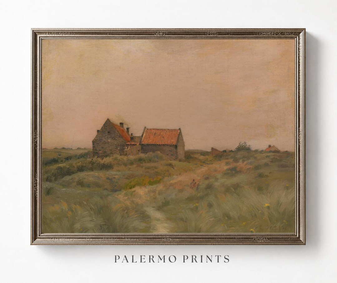 October - Landscape Wall Art - Vintage Oil Painting Print - Countryside ...