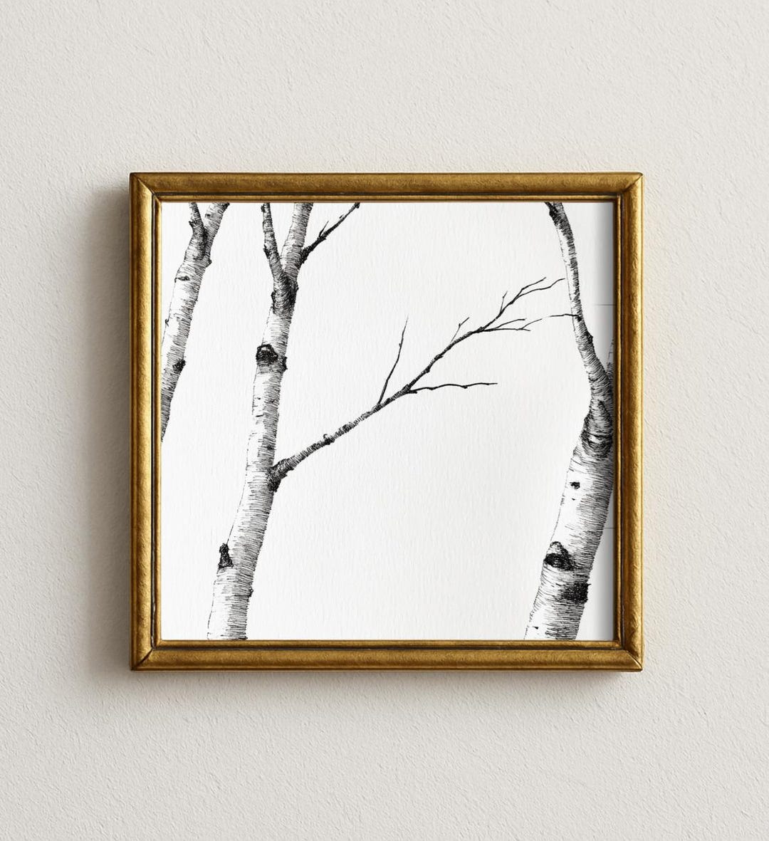 Minimalist Birch Tree Line Drawing – Printable Digital Wall Art ...
