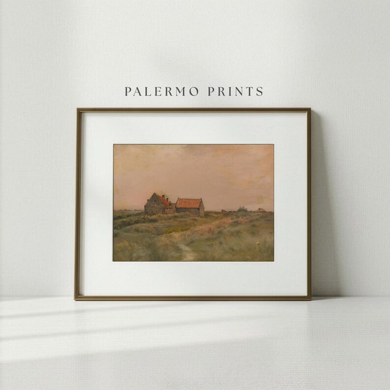 October - Landscape Wall Art - Vintage Oil Painting Print - Countryside ...