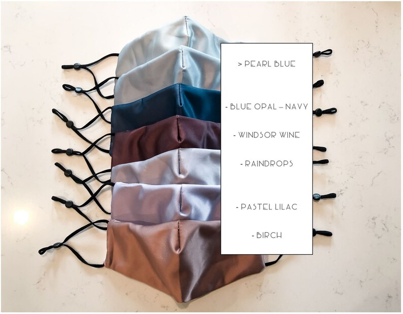 NEW Solid Color Sheen Face Mask Stylish Reusable Silky | Etsy