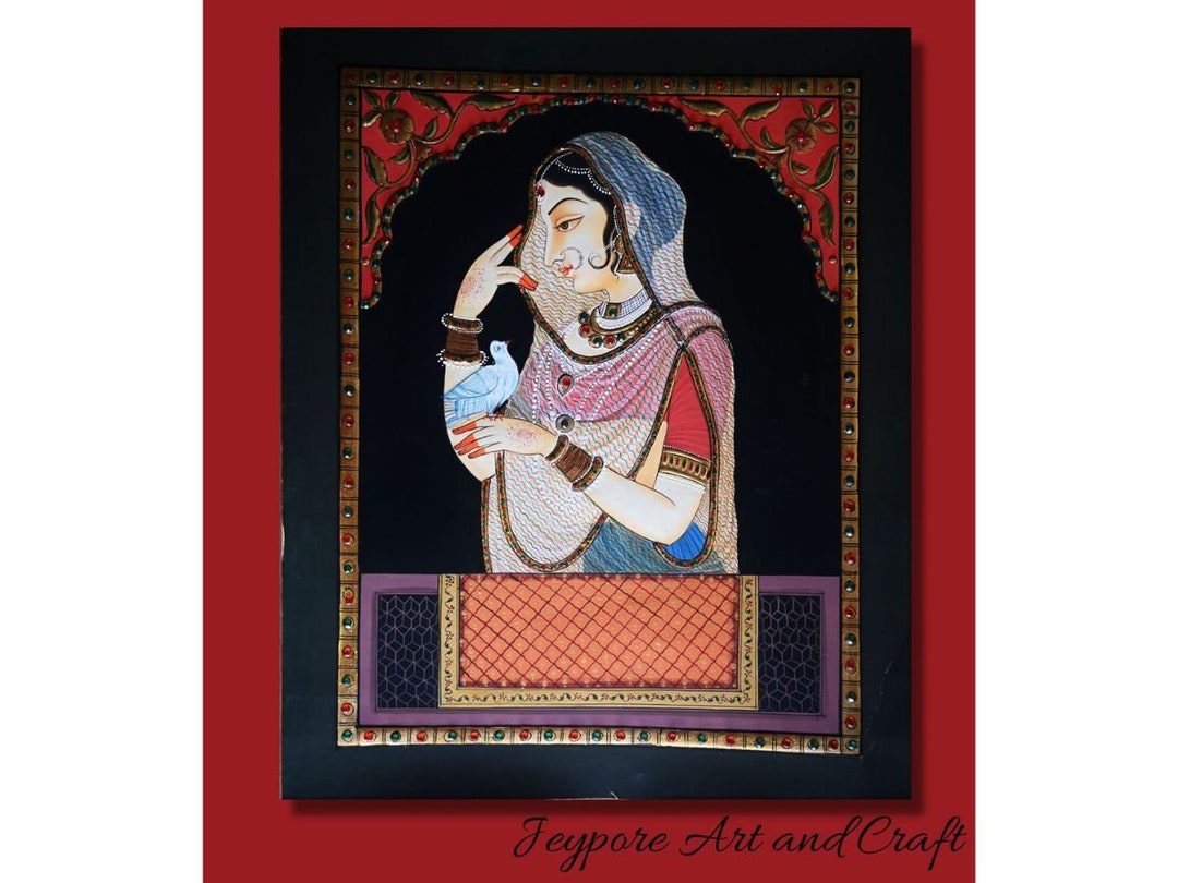Indian Bani Thani Painting Handmade Miniature Wonderful Lady Artwork - Etsy