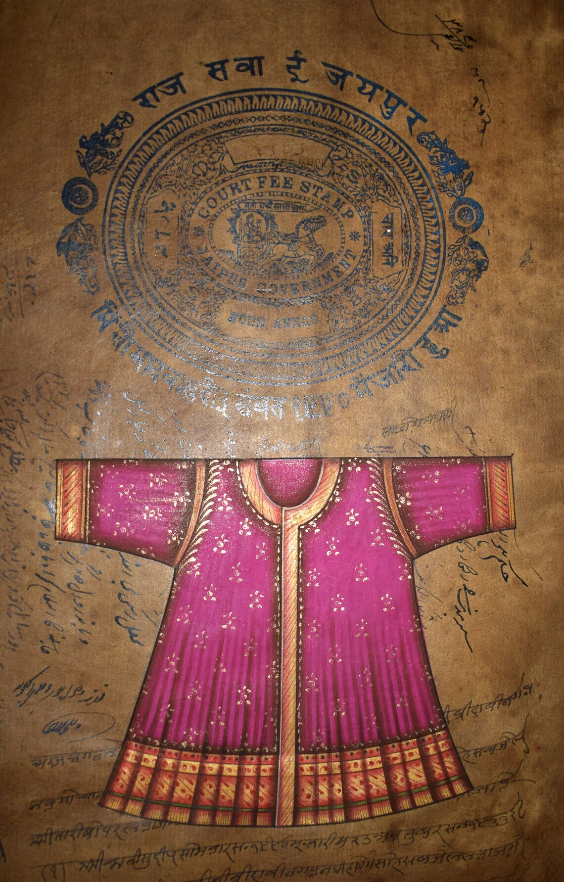 The Old Indian Maharani Dress Handmade Miniature Painting on - Etsy