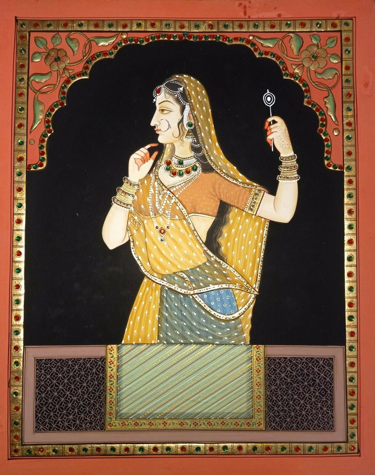 Indian Bani Thani Painting Handmade Miniature Gorgeous Lady | Etsy