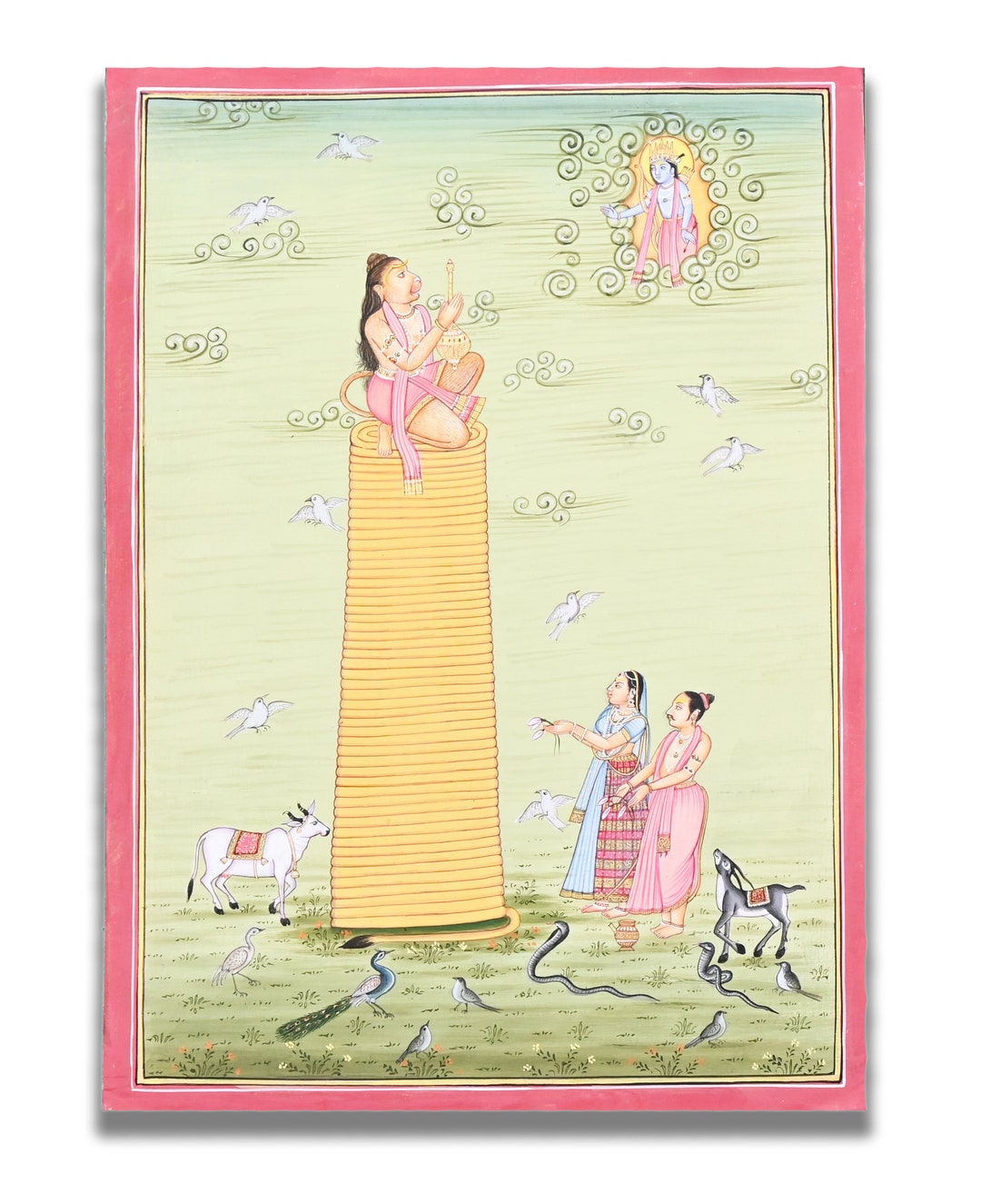 Lord Hanuman Sitting on His Long Tail Handmade Miniature God - Etsy