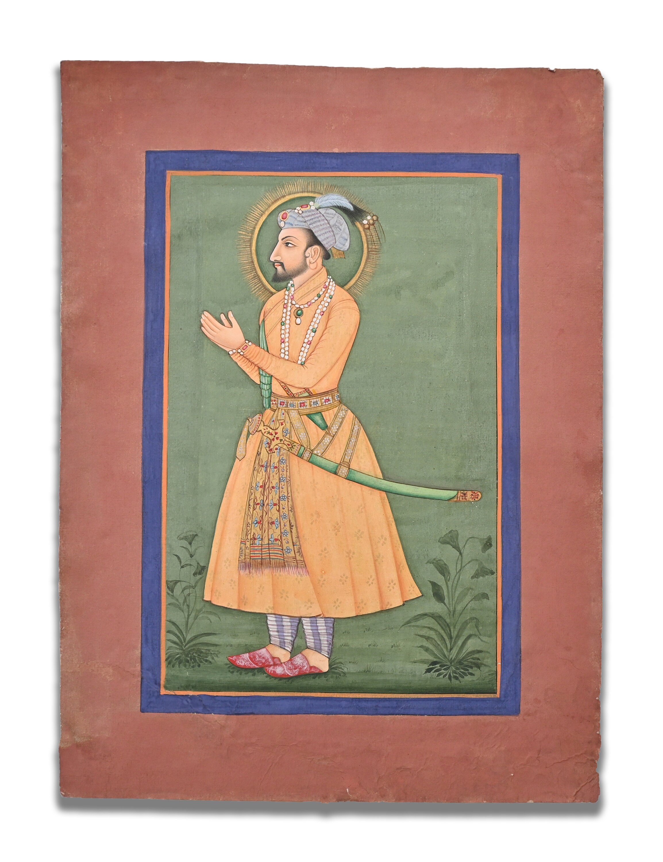 Mughal Emperor King Shah-jahan Portrait Painting From 20th - Etsy