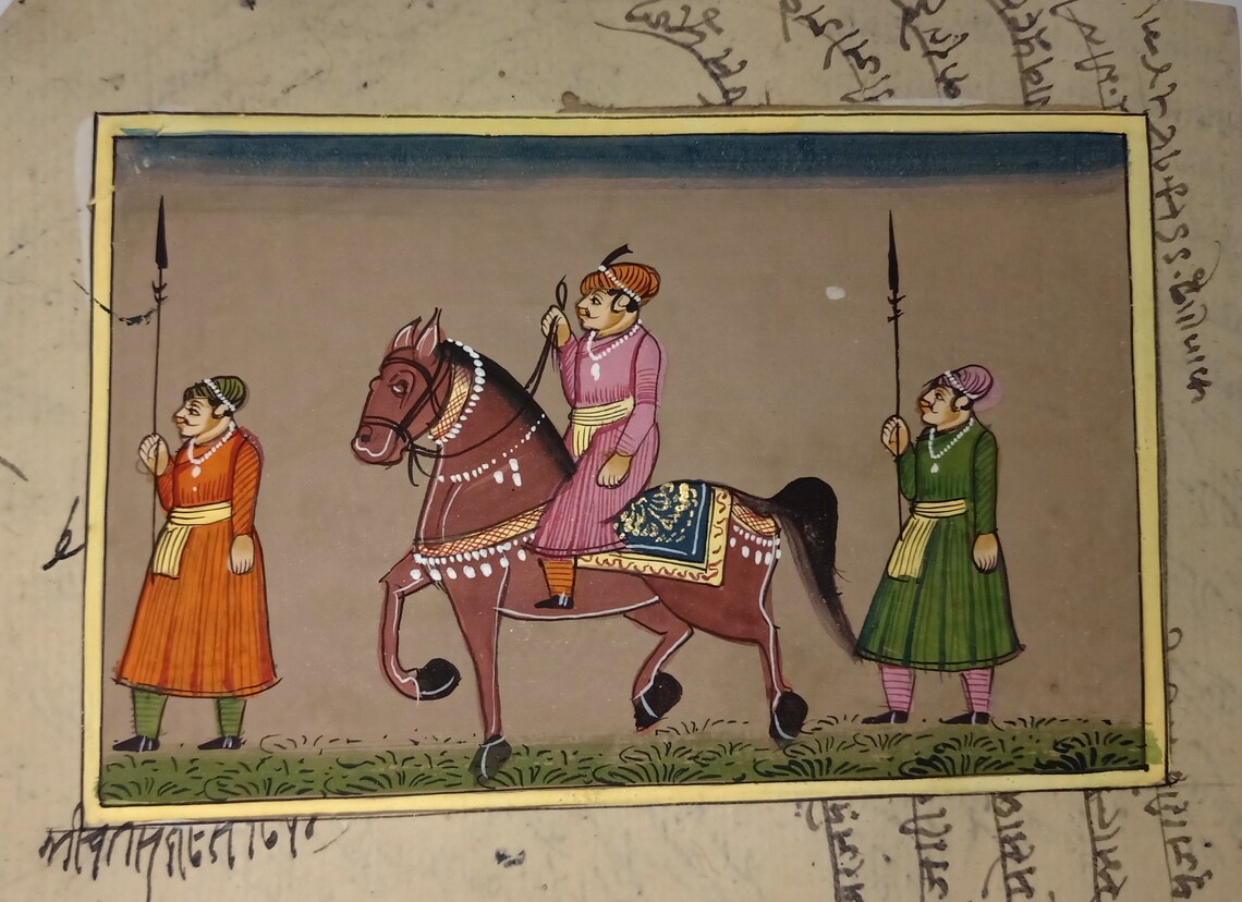 Rajput Prince Riding with Trainer Of His Favorite Horse | Etsy
