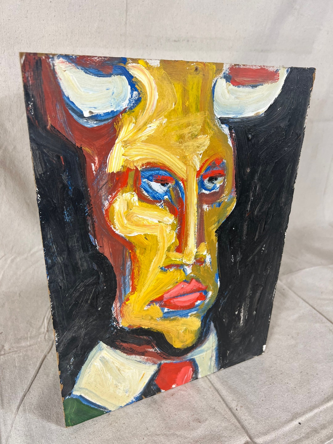 Vintage 1950s Mid Century Modern Abstract Expressionist Oil Painting ...