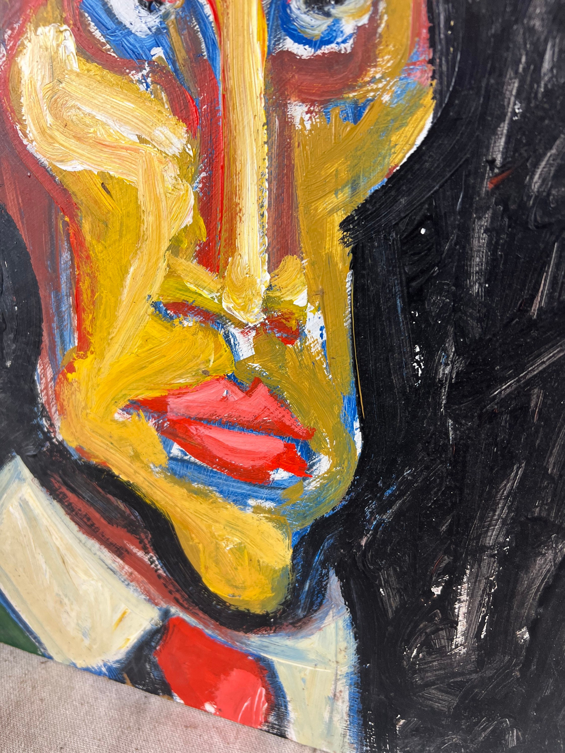 Vintage 1950s Mid Century Modern Abstract Expressionist Oil Painting ...