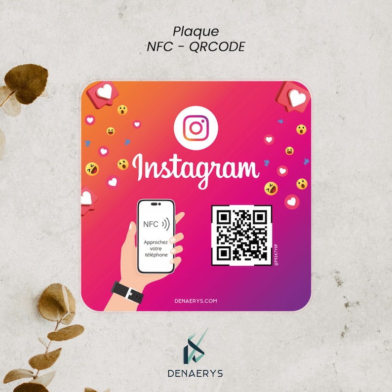NFC Instagram Plate – QR Code – 12x12cm - Etsy