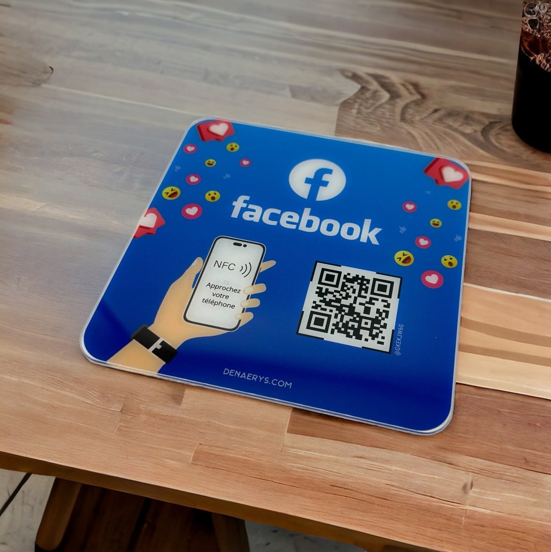 NFC Facebook Plate QR Code 12x12cm - Etsy