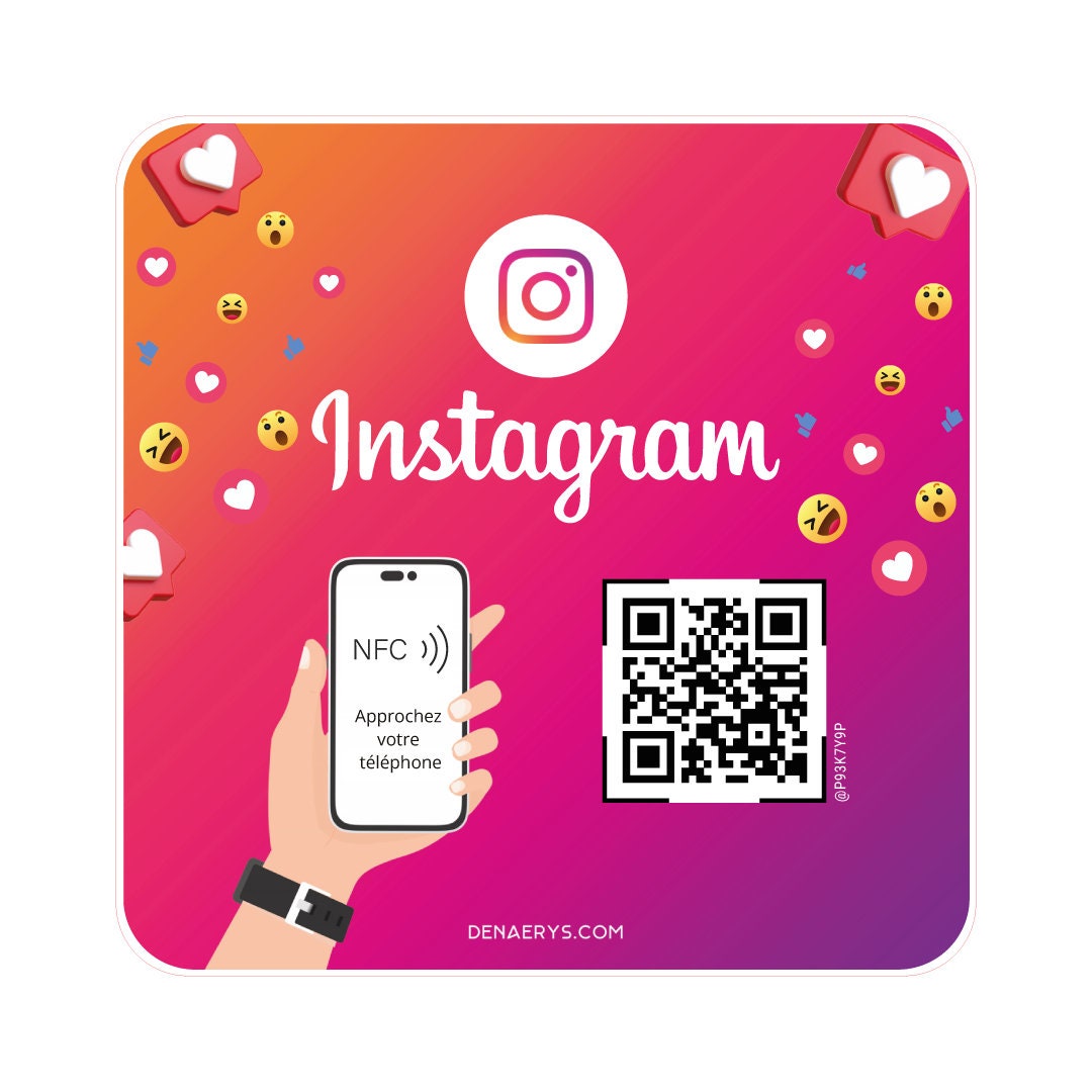 NFC Instagram Plate QR Code 12x12cm - Etsy