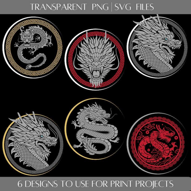 PNG SVG MOON Dragon Design File, Digital Download, Transparent Graphic ...