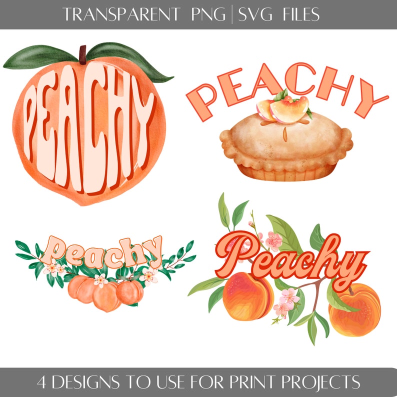 PEACHY Design File PNG SVG (digital Download) Transparent Graphic ...