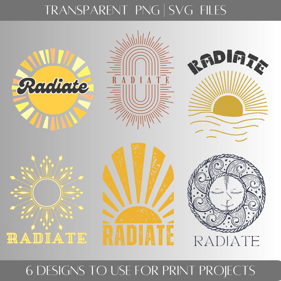 PNG SVG RADIATE Sunshine Design File, Digital Download, Transparent ...
