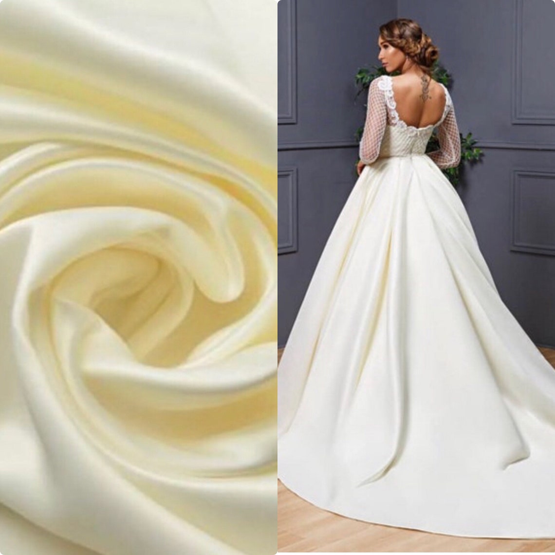 Lustrous Beautiful Heavy Quality Duchess Satin Wedding Dress - Etsy UK