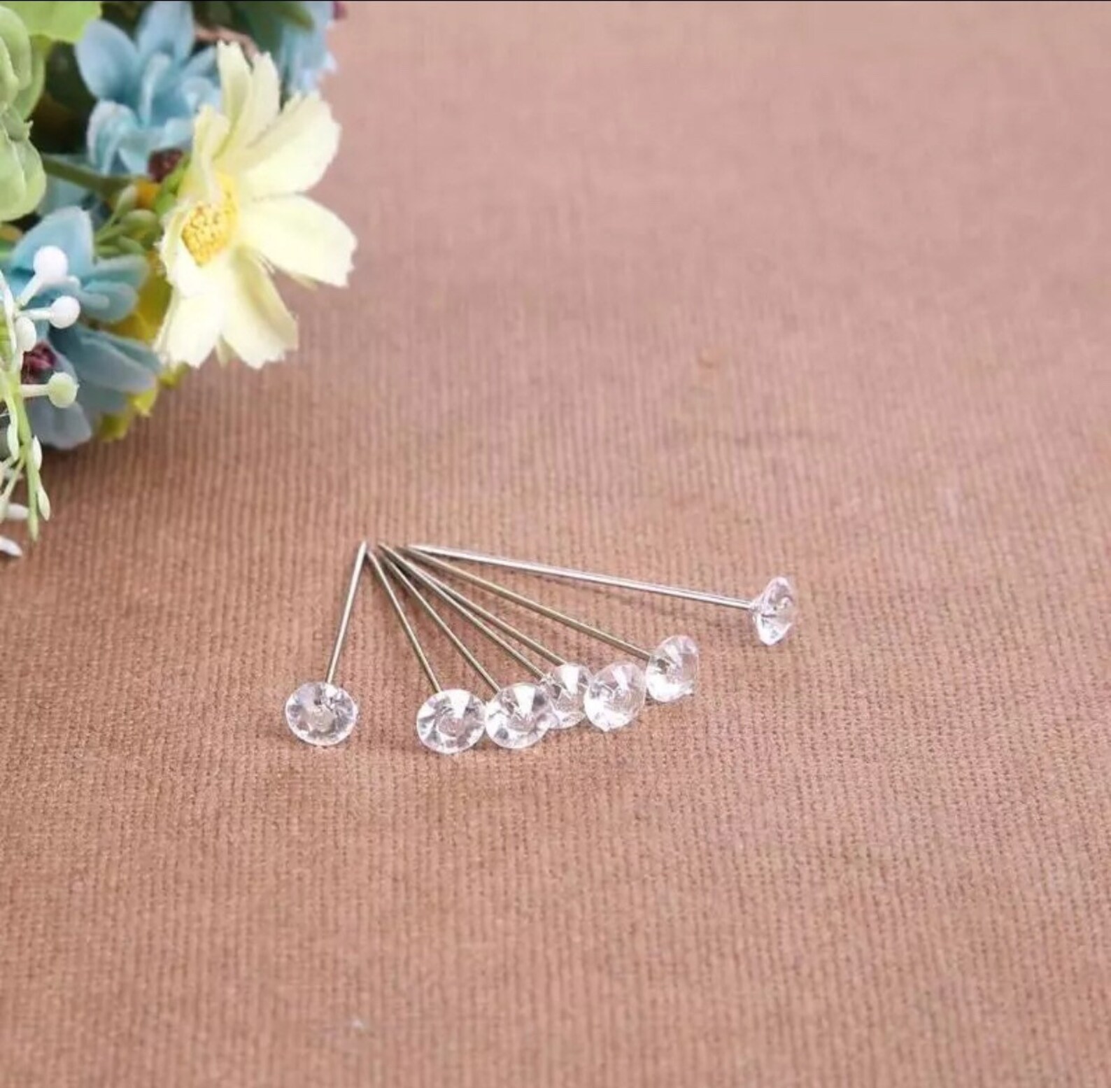 50pcs Rhinestone Head Sewing Pins Stitching Needles Corsages - Etsy