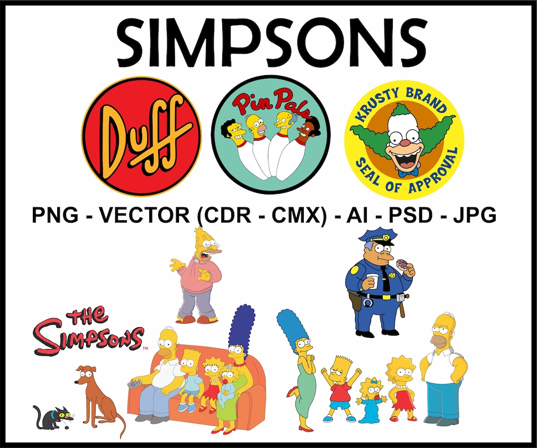 Simpsons Svg - Png - Ai - Eps - Cmx - Cdr - Etsy