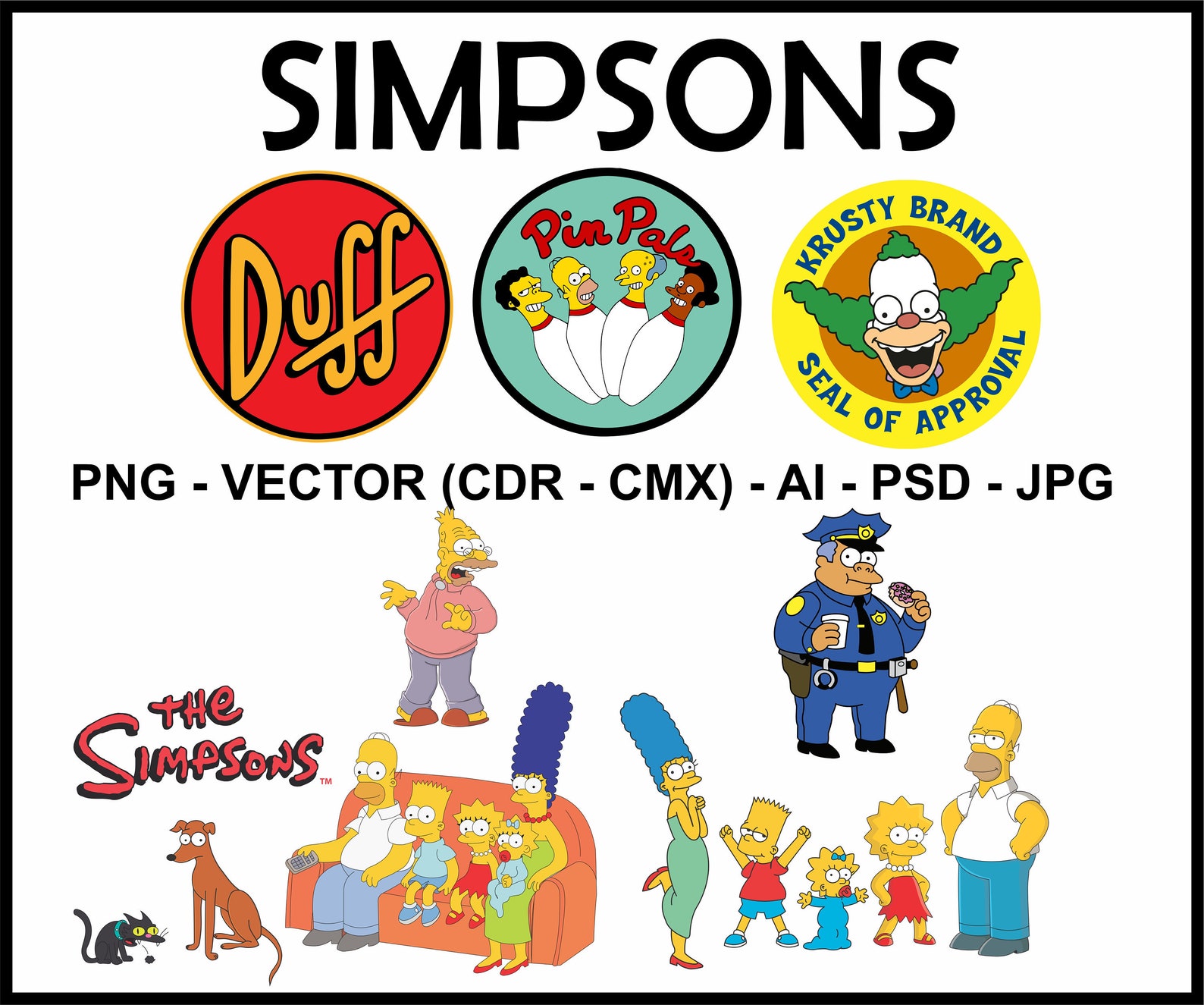 Simpsons Svg - Png - Ai - Eps - Cmx - Cdr - Etsy