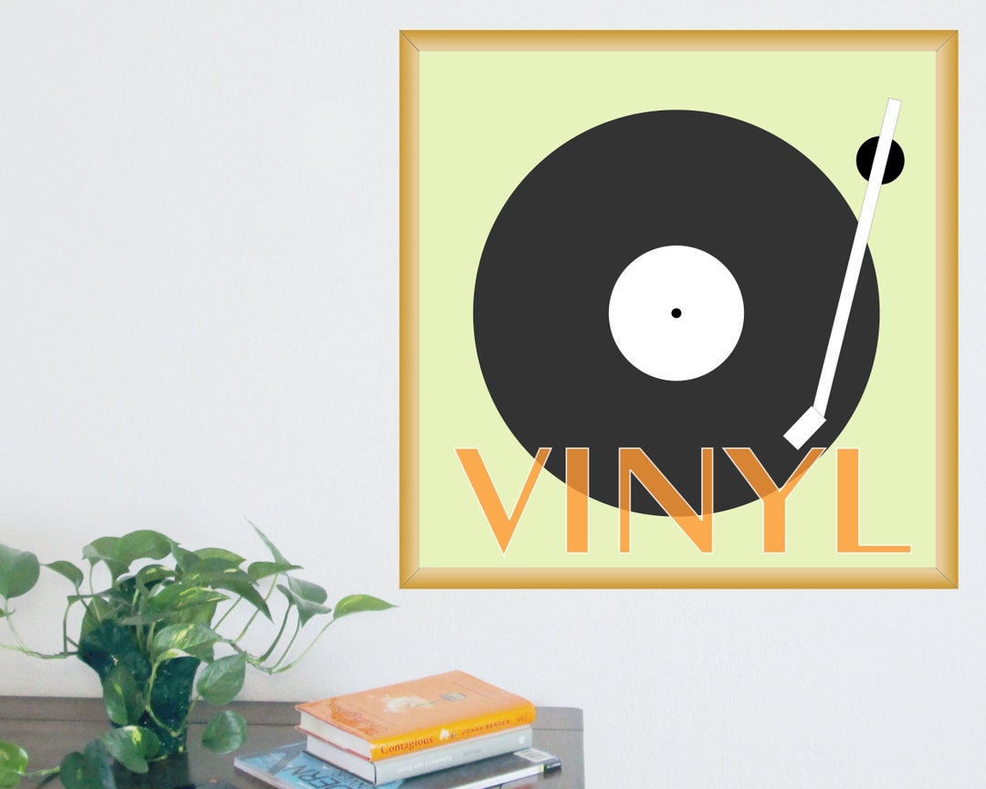Record Player Art Print | Printable Vinyl Turntable Wall Art | Music ...