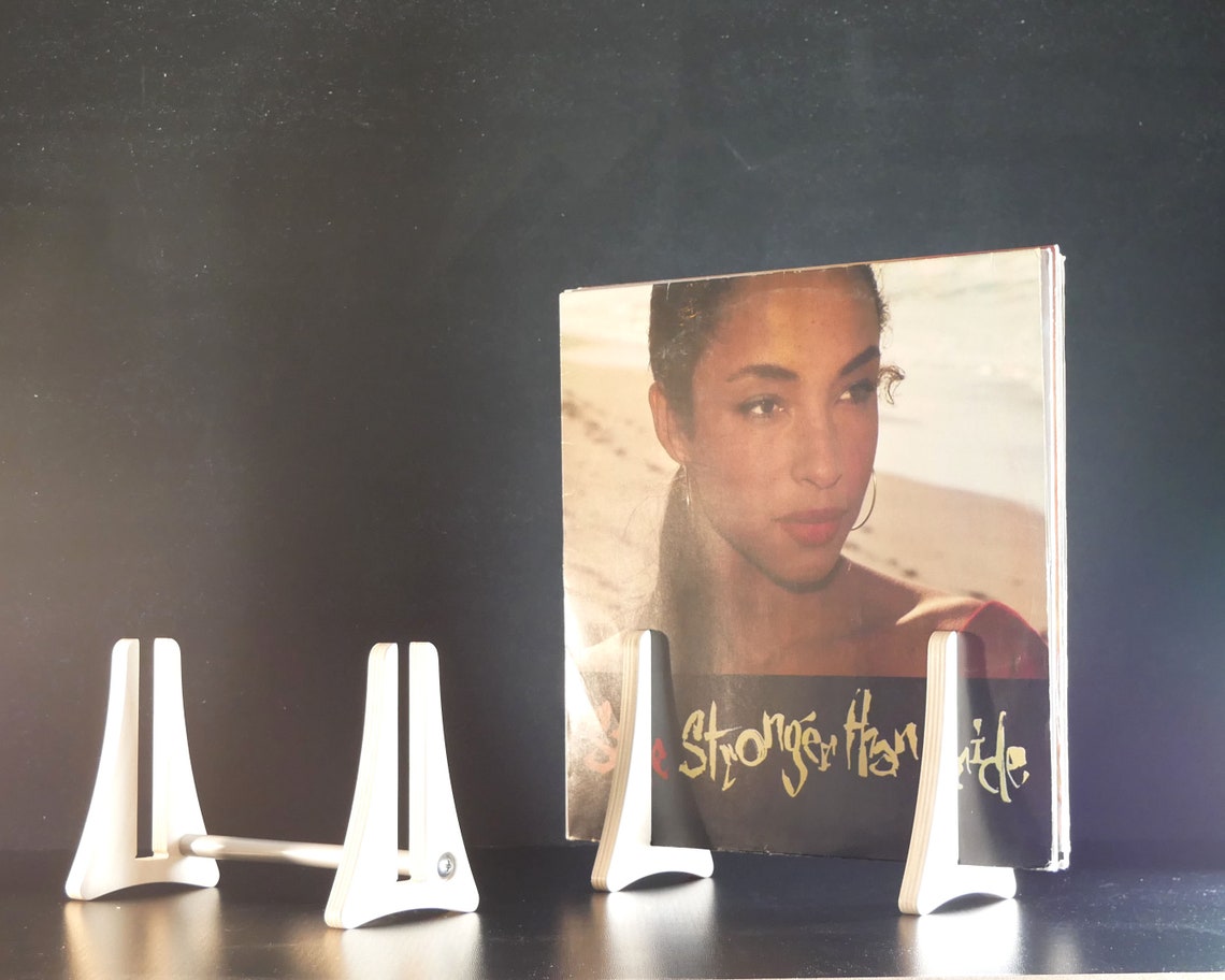 Vertical Record Stand Holds 5 Albums | Minimalist Showcase Storage for ...