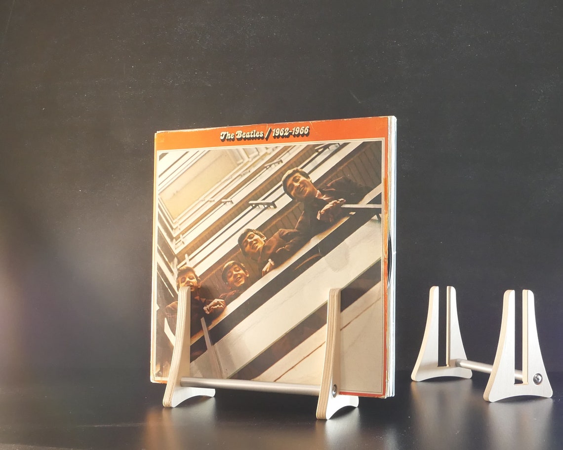 Vertical Record Stand Holds 5 Albums | Minimalist Showcase Storage for ...