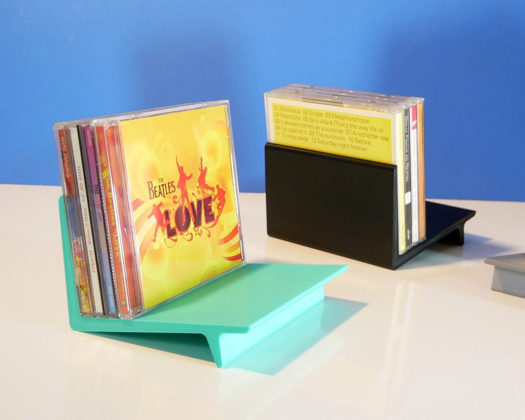CD Storage Rack Holds 12 Compact Disks | Simple Modern Tabletop CD ...