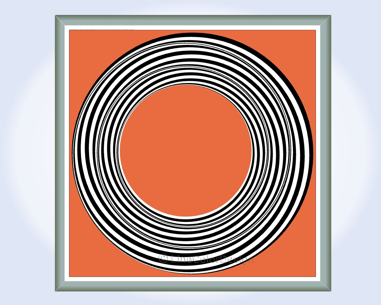 Geometric Art Print 24x24 Square Salmon & Black Pattern | Etsy