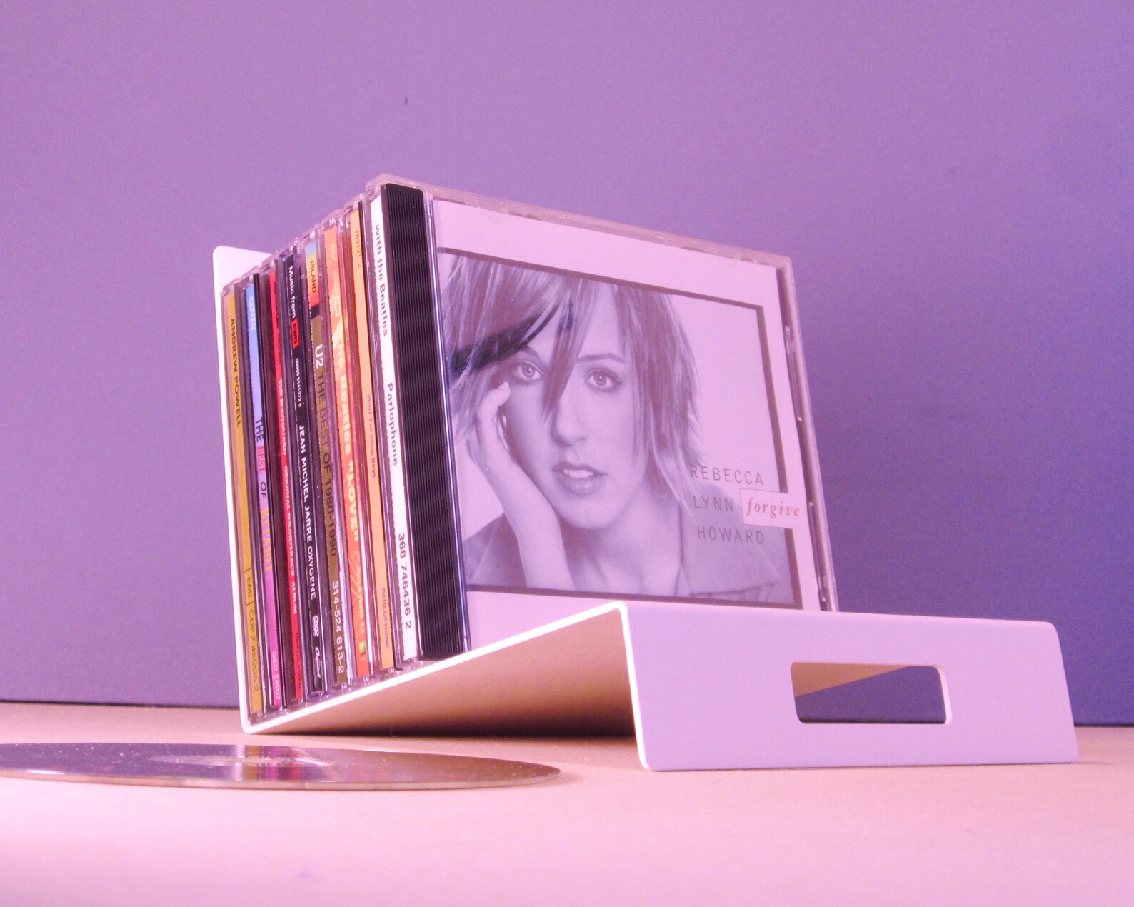 CD Storage Stand For 15 CDs Sloping Rack Organizes Your | Etsy