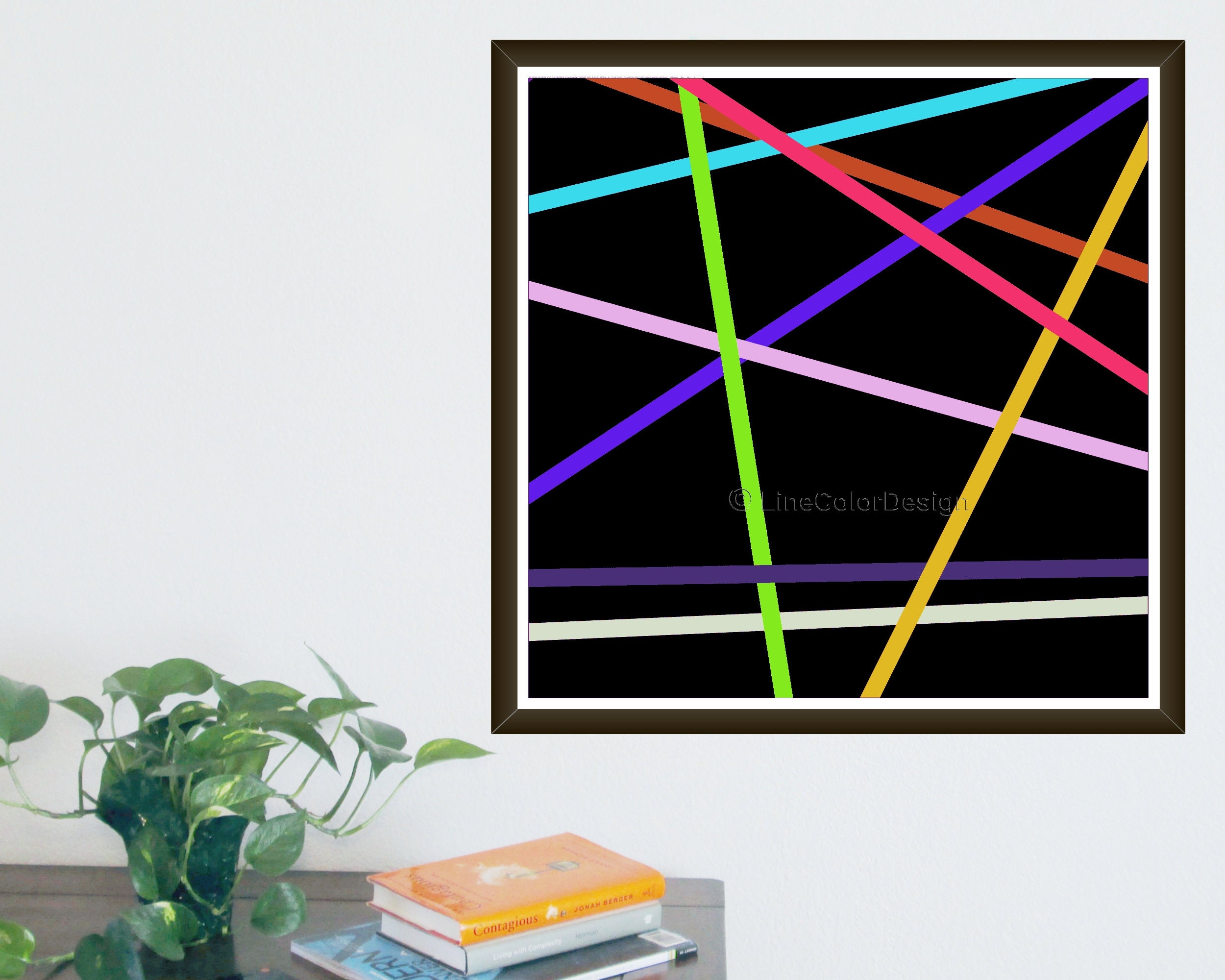 Abstract Printable Wall Art | Colorful Geometric Line Art | Instant ...