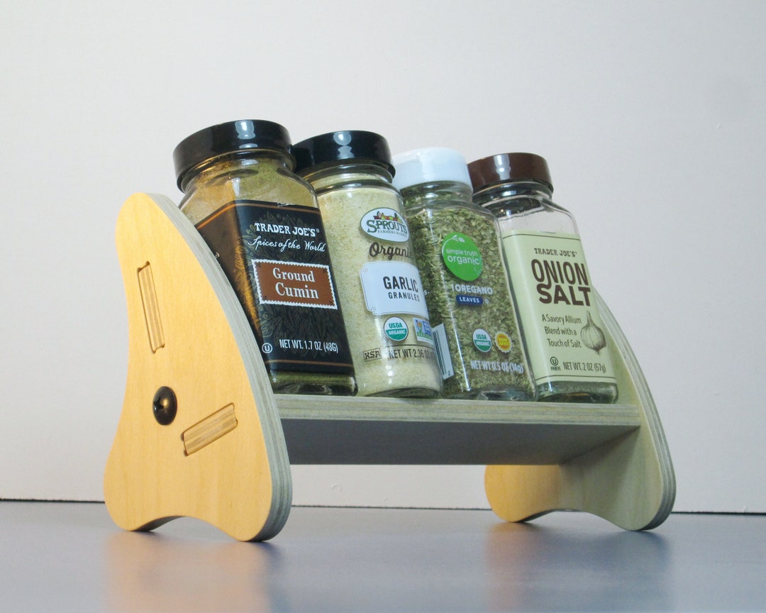 Countertop Spice Rack Modern Wood Organizer New Contemporary Sloping ...