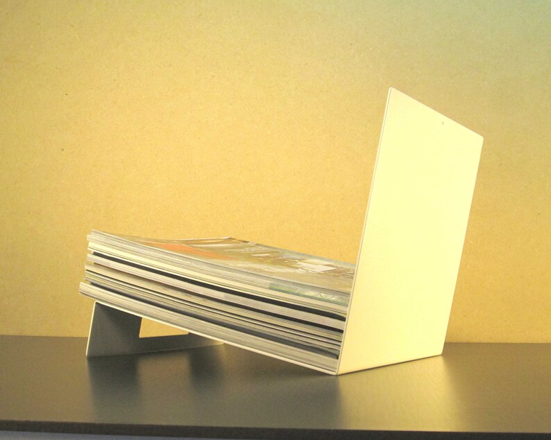 Tabletop Magazine Rack Minimalist Magazine Stand in White - Etsy