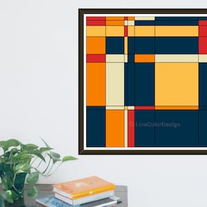 Digital Square Art Print | Wall Art for Modern Living Room Spaces ...