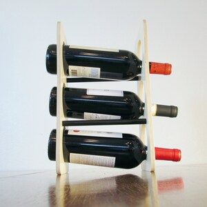 Minimalist Wine Rack | Modern Tabletop Three Bottle Wine Storage Holder ...