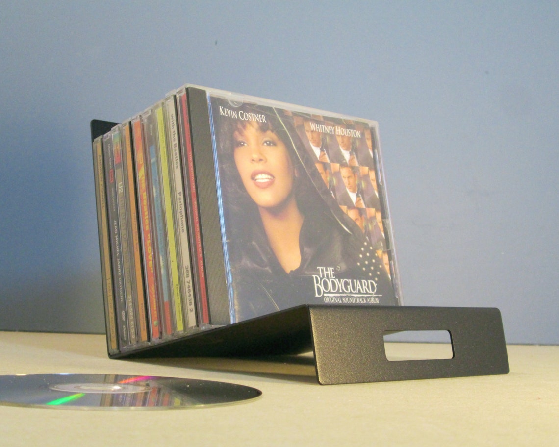 Storage Rack for 15 Cds | Simple Modern Tabletop CD Holder | Minimalist ...