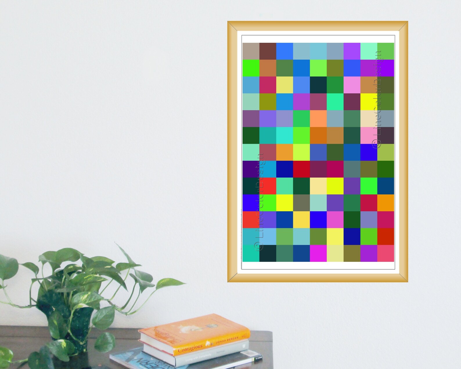 Printable Geometric Pixel Art 16x24 Random Colors | Etsy