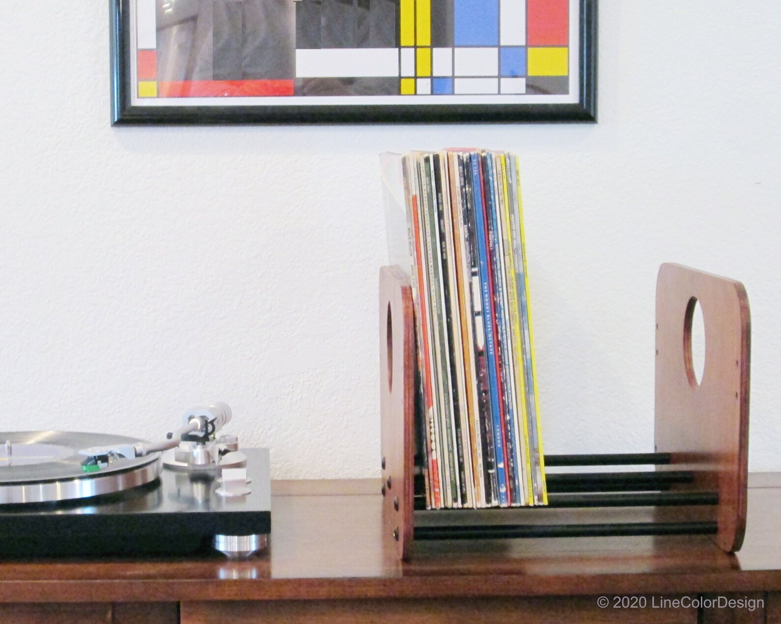 Leaning Record Storage Crate | Learn More | Stores 50-100 Albums | A ...