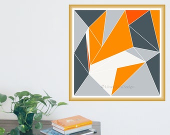 Abstract Printable Wall Art Colorful Geometric Line Art - Etsy