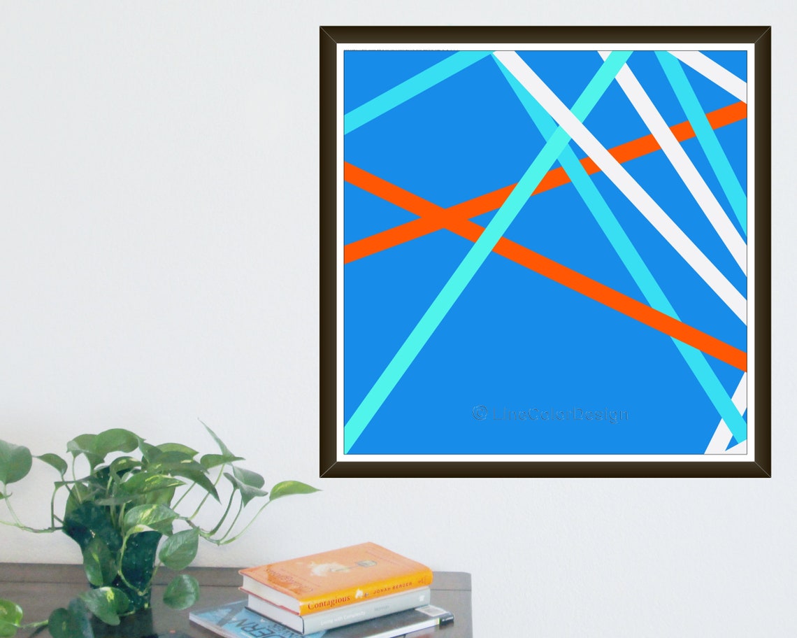 Abstract Printable Wall Art Colorful Geometric Line Art - Etsy