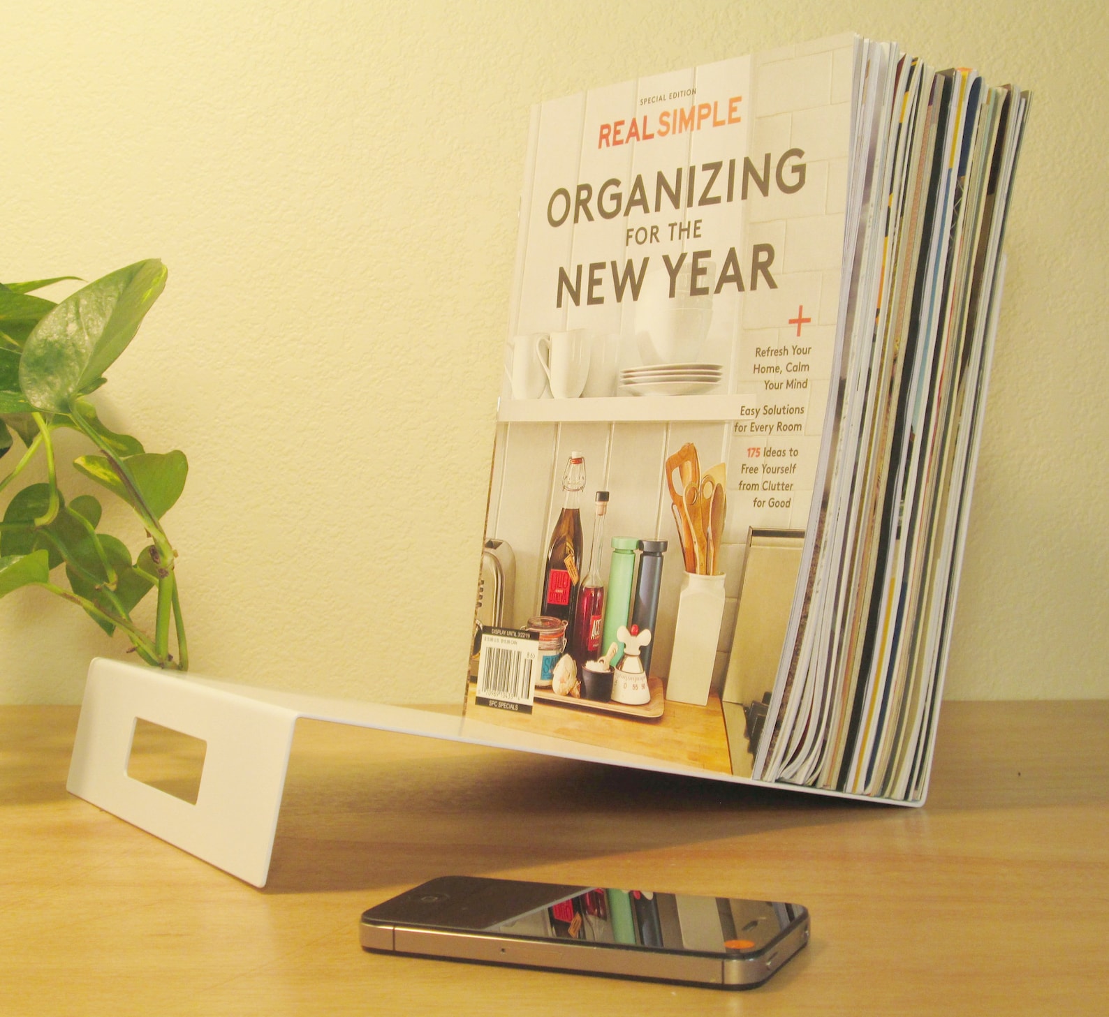Tabletop Magazine Rack Minimalist Magazine Stand in White - Etsy